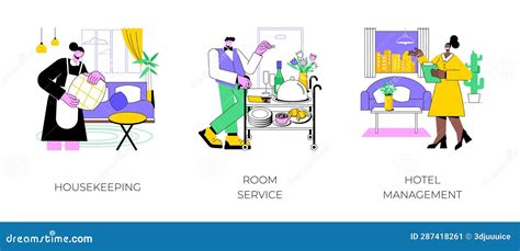 Hotel Jobs Isolated Cartoon Vector Illustrations Stock Vector