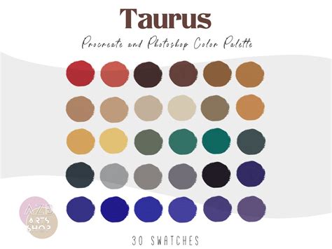 Taurus Procreate Adobe Color Palette Cool Color Palette For Etsy