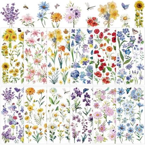 Amazon 10 Sheets Botanical Flower Rub On Transfers For Craft