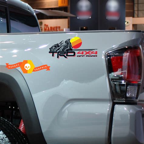 TRD 4x4 Off Road Sport Pro With Topographic Vintage Sunset Retro Old