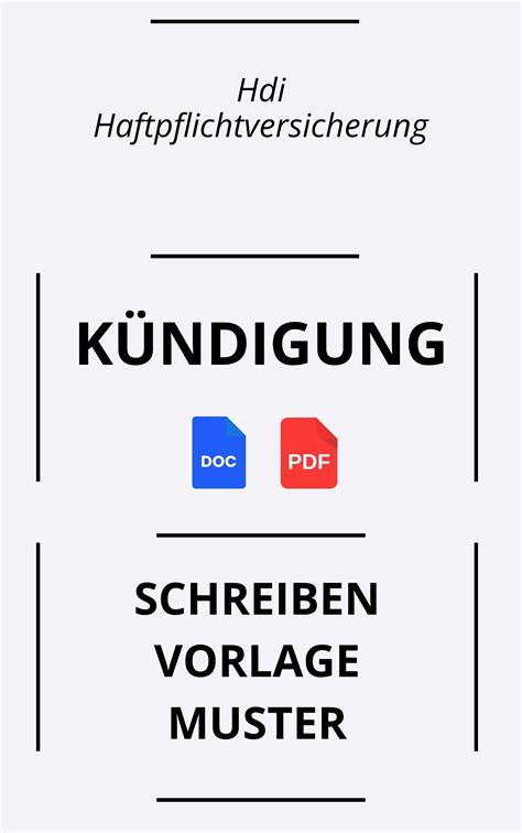 Vorlage Hdi Haftpflichtversicherung Kündigung Schreiben Formular
