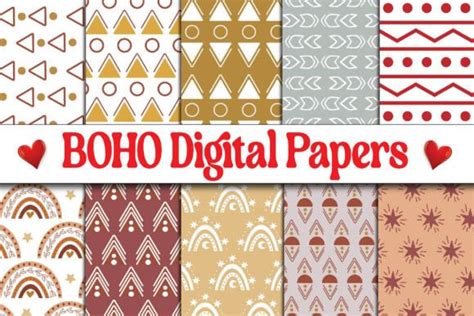 Boho Seamless Digital Papers Bundle Graphic By AsiaArtGallery
