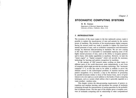 pdf stochastic computing systems
