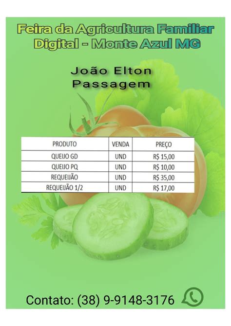 Catalogo de Produtos Agrícolas da Feirinha da Agricultura Familiar de