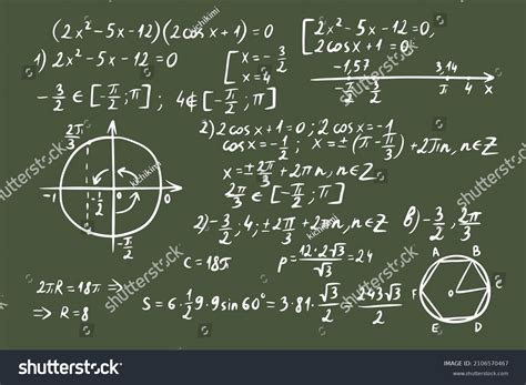 Mathematical Algebra Science Formulas Doodle Equation Stock Vector
