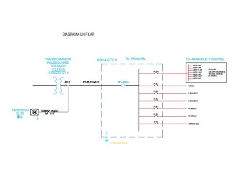 Diagrama Unifilar En Autocad Descargar Cad Gratis Kb Bibliocad