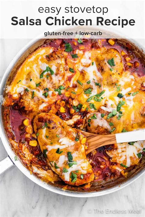 Salsa Chicken Easy Stovetop Recipe The Endless Meal