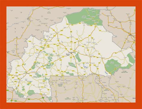 Road Map Of Burkina Faso Maps Of Burkina Faso Maps Of Africa