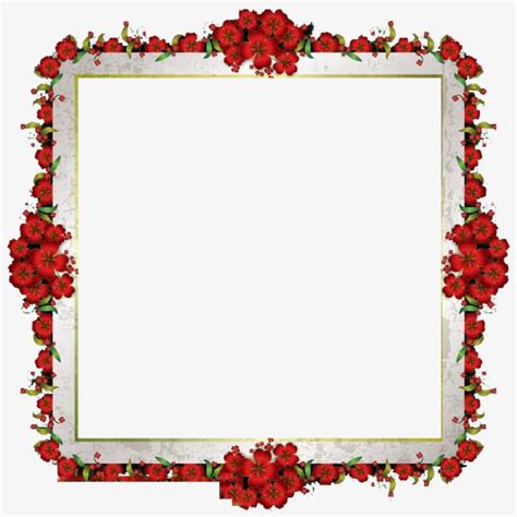 La bordure rouge sans creuser de matériau Rouge Bordure Fleur PNG et