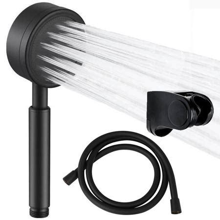 Zestaw Prysznicowy Czarny Alu Eko Black W Silikonowy Cz Ci