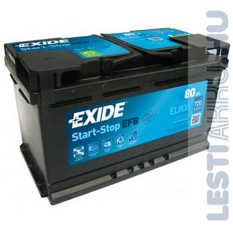 EXIDE Start Stop EFB Autó Akkumulátor 12V 80Ah 720A Jobb EL800