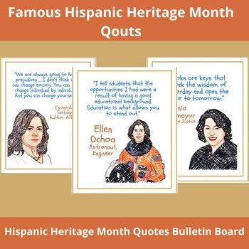 Hispanic Heritage Month Quotes Bulletin Board Quote Posters TPT