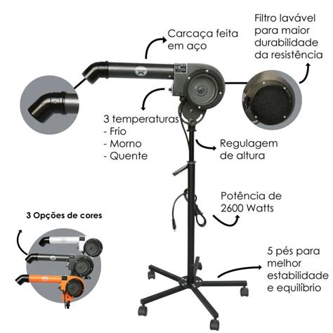 Secador Super Hard Wind Preto 220 Volts