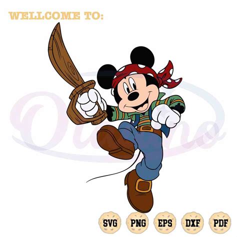 Disney Mickey Pirate Halloween SVG Graphic Design Cutting File