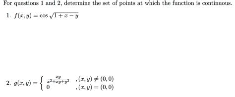 solved for questions 1 and 2 determine the set of points at