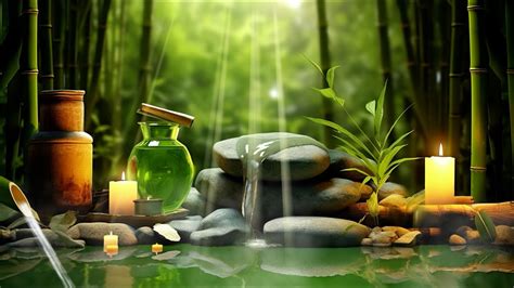 Relaxing Piano Music Bamboo Water Fountain Sleep Music Nature View