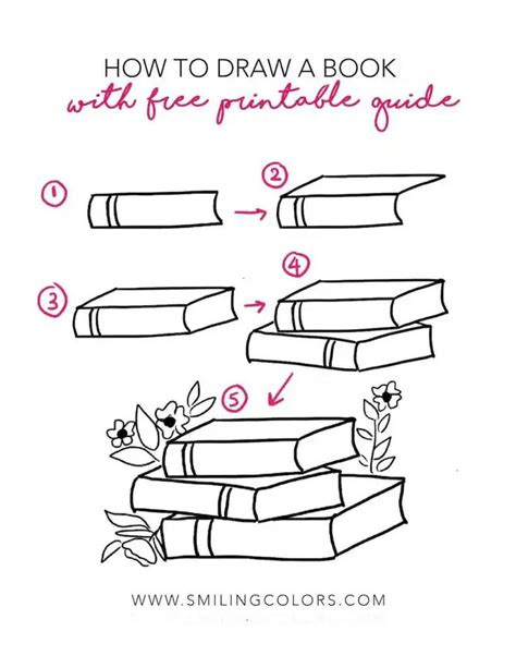 How To Draw A Book Step By Step Printable Smiling Colors In 2024