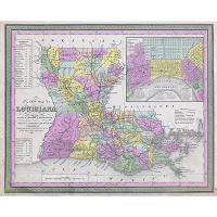 Large Detailed Old Administrative Map Of Louisiana State 1827