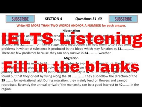 Sentence Completion Practice Test 2 Video Lecture Listening For IELTS