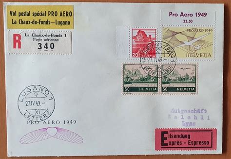 Brief Pro Aero 1949 mit 2x Doppelprägung Kaufen auf Ricardo