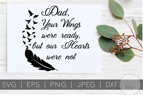 Dad Your Wings Were Ready Svg Quote By Lavender S Blue Design