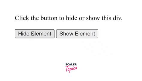 how to hide html element with javascript scaler topics