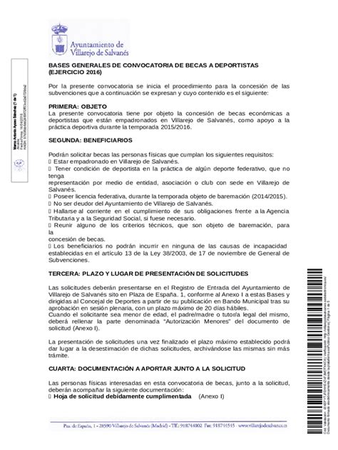 Completable En línea bases especficas de la convocatoria para la