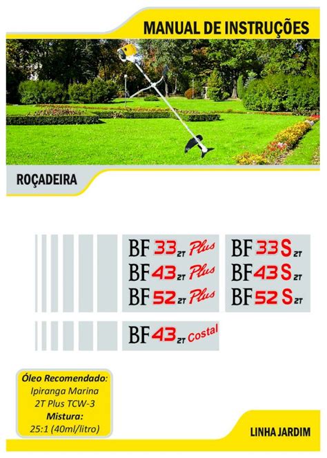 PDF manual instruções ROÇADEIRA COSTAL BF 43 2T 3 Simbologia no