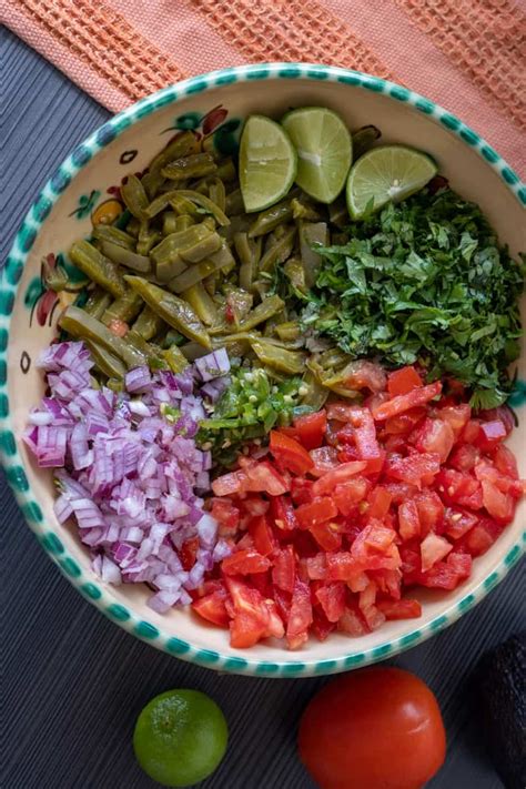 Mexican Nopales Salad Cactus Salad Cilantro Parsley