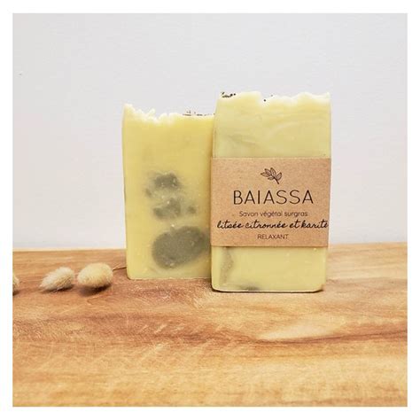 Savon solide bio Baïassa Relaxant Karité Litsée citronnée