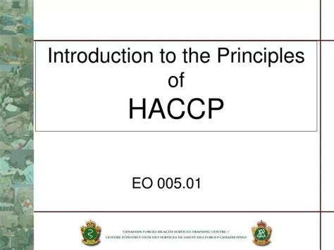 PPT Introduction To The Principles Of HACCP PowerPoint Presentation