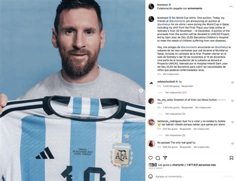 Camisetas de Lionel Messi en Qatar 2022 serán subastadas y se