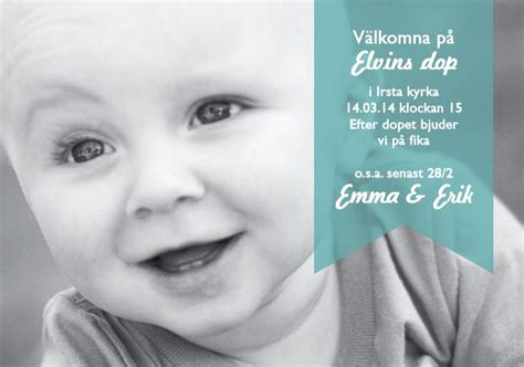 Dopkort Vimpel Anna Göran Design Dop Inbjudningar Foto