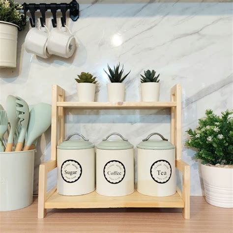 Jual Rak Kayu Ambalan Dinding Dekorasi Dapur Minimalis Rak Penyimpan