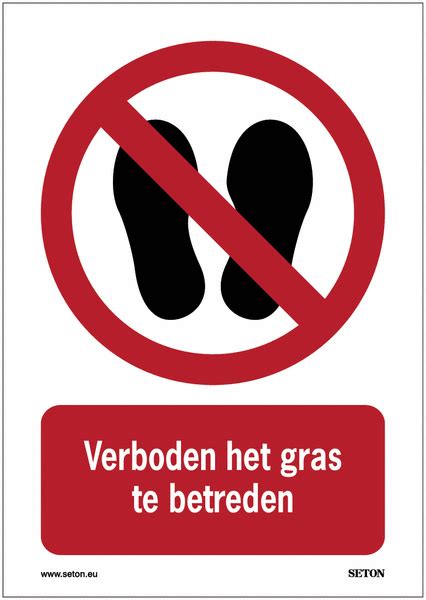 Verticale Verbodsborden En Stickers Iso Verboden Het Gras Te