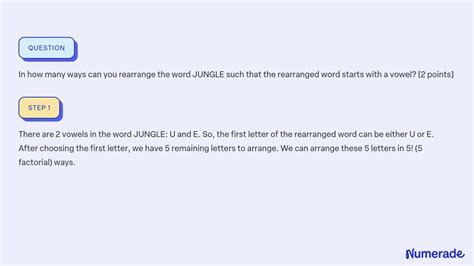 solved in how many ways can you rearrange the word jungle such that the rearranged word starts
