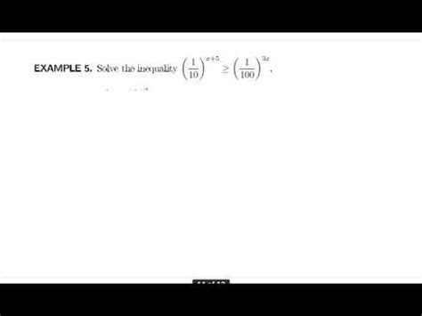 Solving Exponential Inequalities Cont Youtube