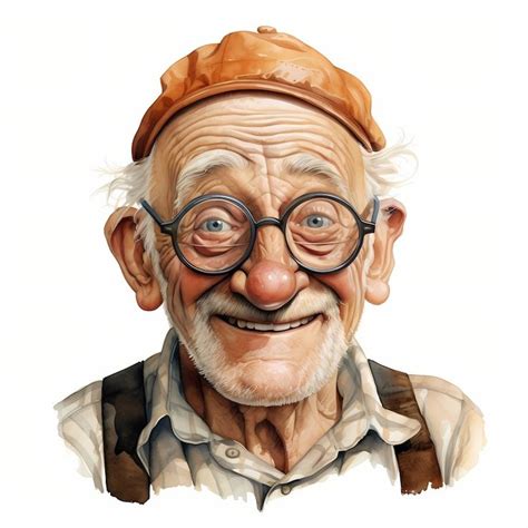 Schattige Opa Clipart Bundel Grappige Opa Cartoon Familie Illustratie