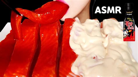 연어회 불닭소스 먹방 ASMR SALMON SPICY FIRE CHICKEN SAUCE EATIGN SOUNDS MUKBANG