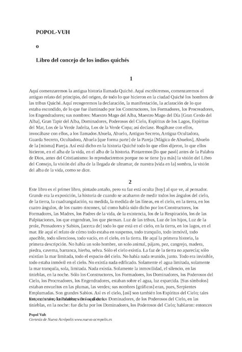 DOC Popol Vuh Libro Sagrado De Los Mayas PDFSLIDE NET