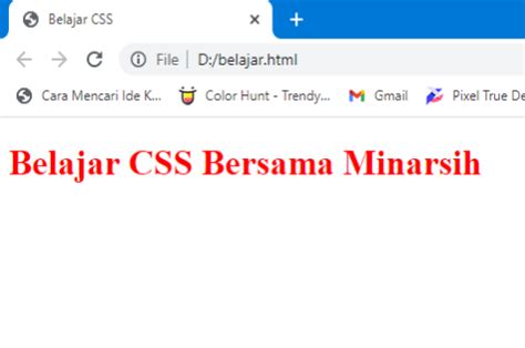 Belajar CSS 01 Apa Itu CSS Minarsih TECH
