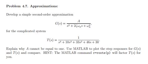 solved develop a simple second order approximation g s