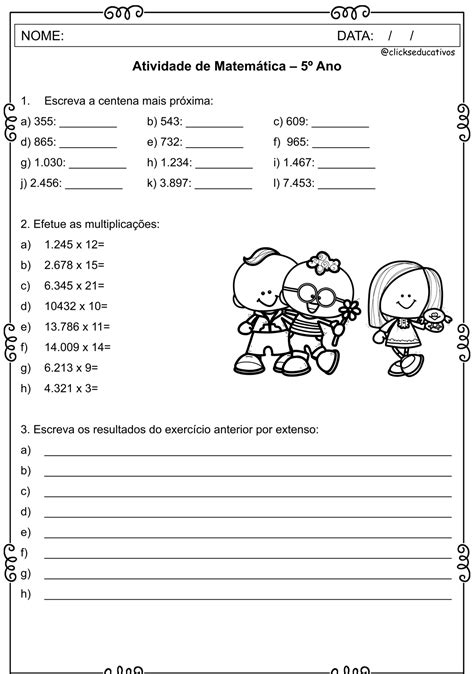 Atividade Ano Matematica Problemas