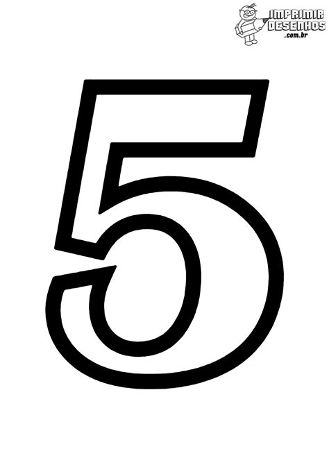 Número 5 elegante Imprimir Desenhos