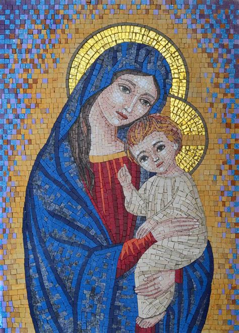 Early Christian Mosaic Art In The Spirit Of Christmas 2019 Virgin