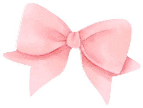 Pink Gift Ribbon Bow Illustrations Hand Painted Watercolor Styles