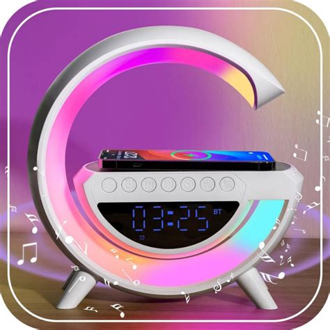 Lampka Wielofunkcyjna Smart Led Rgb Ładowarka Głośnik Budzik Zegar