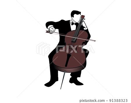 A Man Playing The Cello Stock Illustration Pixta