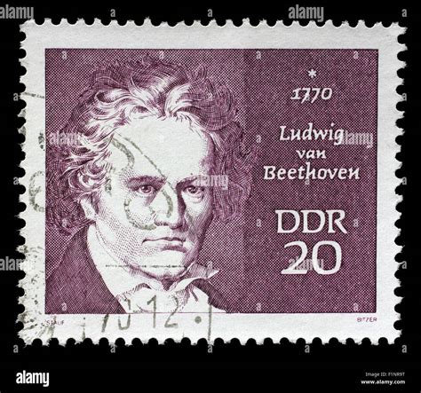 Stamp Printed In GDR Shows Ludwig Van Beethoven Composer Circa 1970