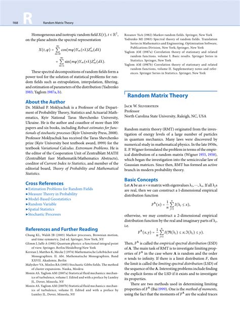 pdf random matrix theory